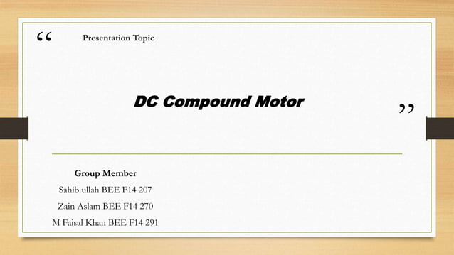 DC compound motor ppt | PPTX | Motorcycles | Automotive