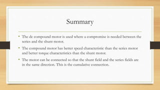 DC compound motor ppt | PPTX