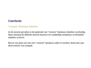Hoe beheer je custom database tabellen in WordPress | PPT