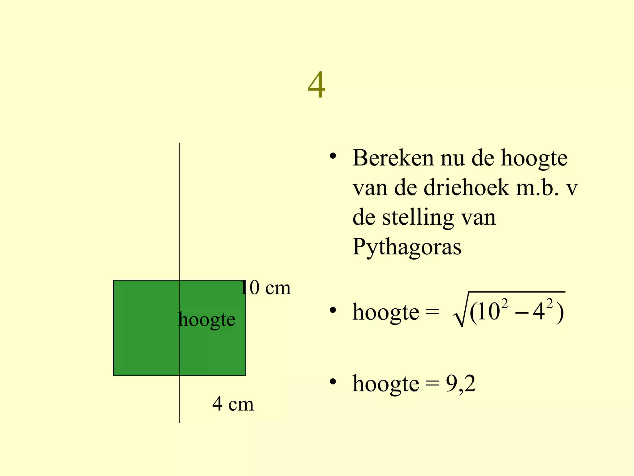 oppervlakte gelijkbenige driehoek | PPT