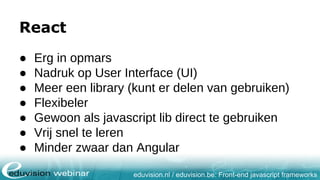 Hoe kies ik het juiste javascript front end framework? | PDF