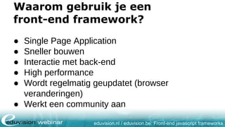 Hoe kies ik het juiste javascript front end framework? | PDF