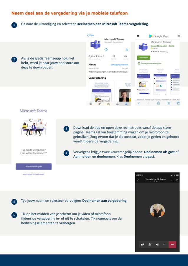 Hoe neem je deel aan een team vergadering als gast | PDF