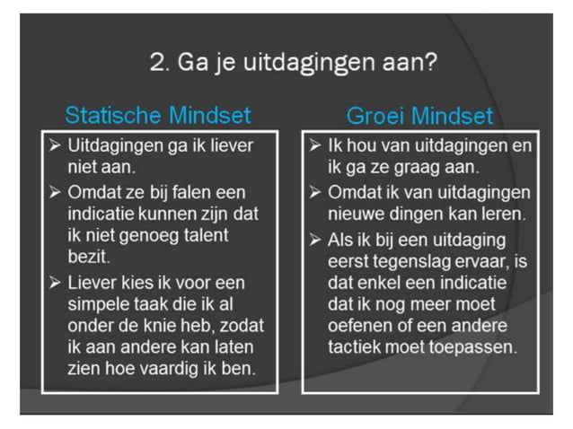 Hoe ontwikkel ik mijn mindset | PPT