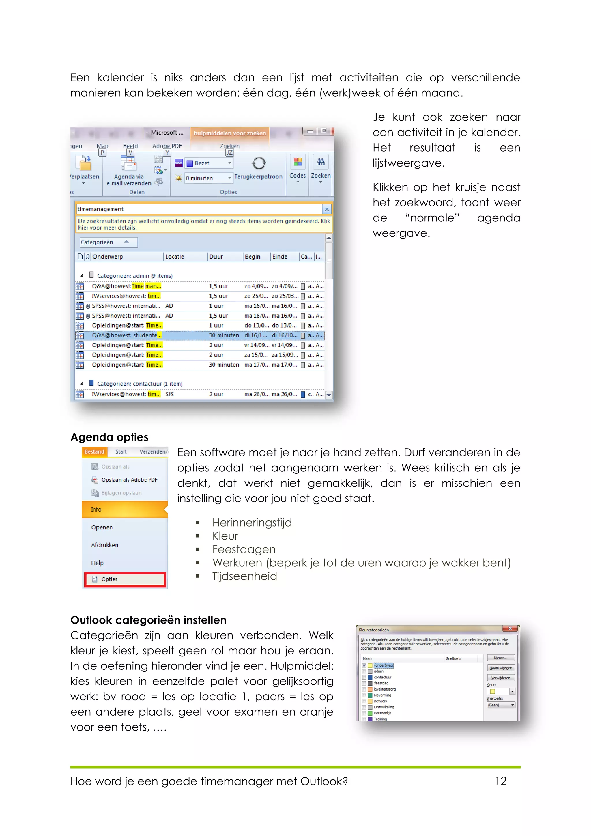 deel 1: Hoe word je een goede timemanager met outlook: handleiding | PDF