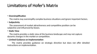 HOFER’S MATRIX MBA General PPT for strategic management | PPTX