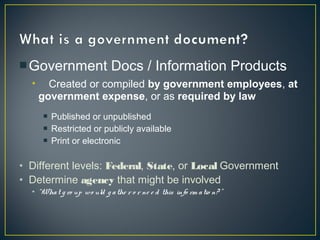 Intro to Government Information Sources | PPT