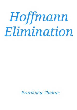 Hoffmann Elimination | PDF
