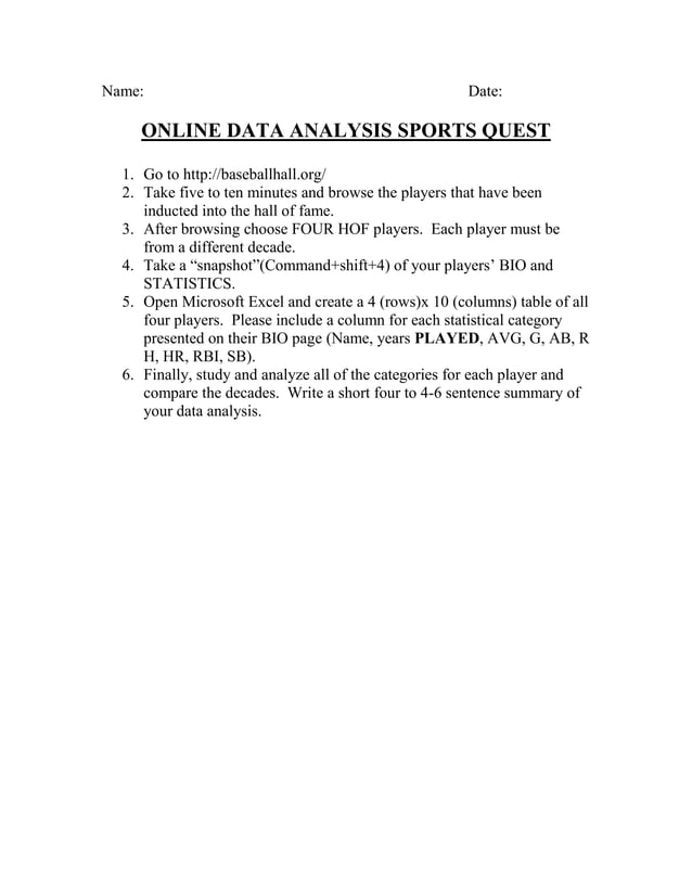 Hof stat quest | DOCX
