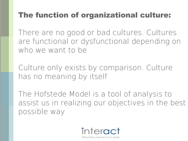 Geert Hofstede model for analysing organizational cultures | PDF