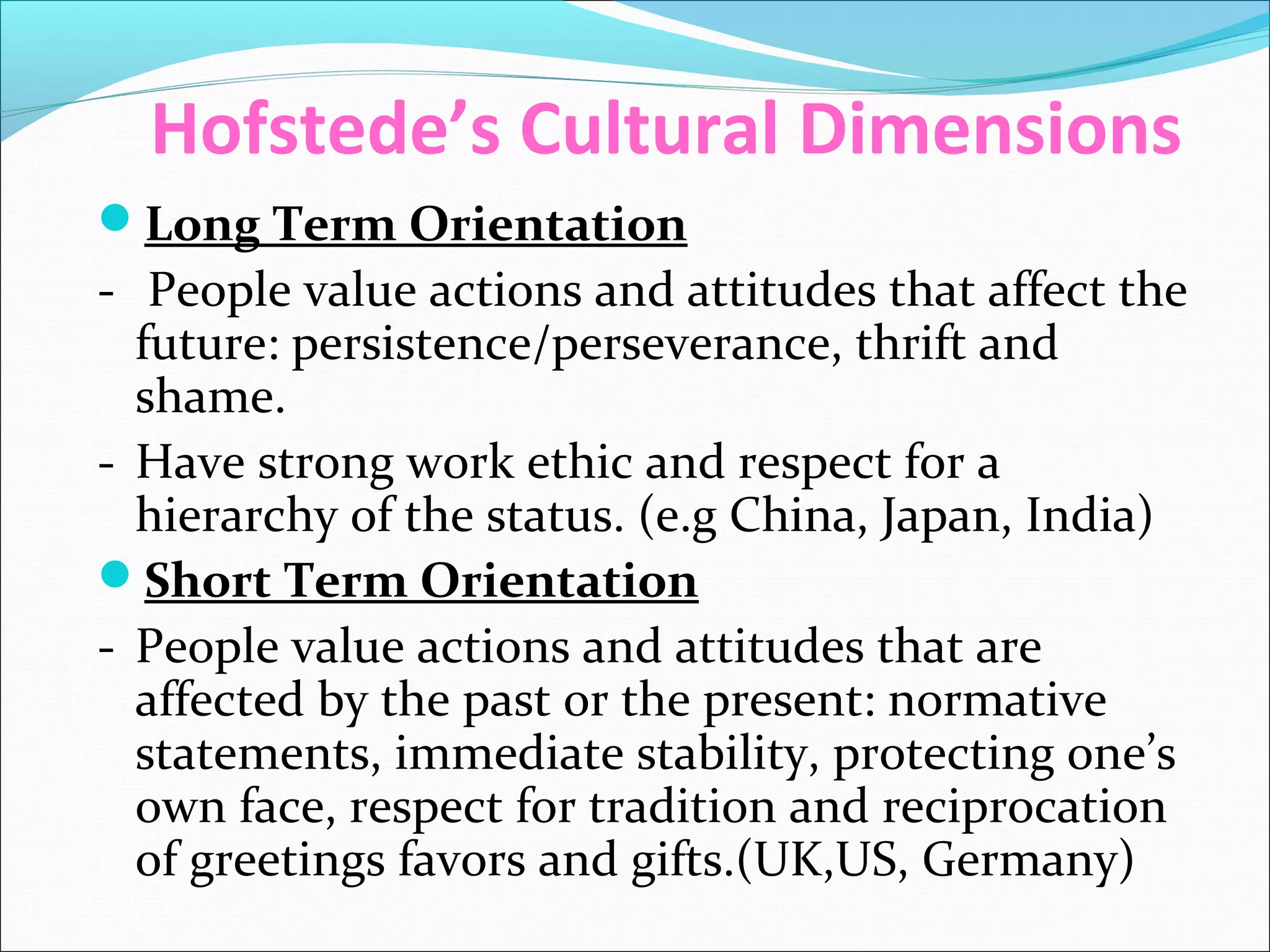 HOFSTEDE DIMENSION | PPT