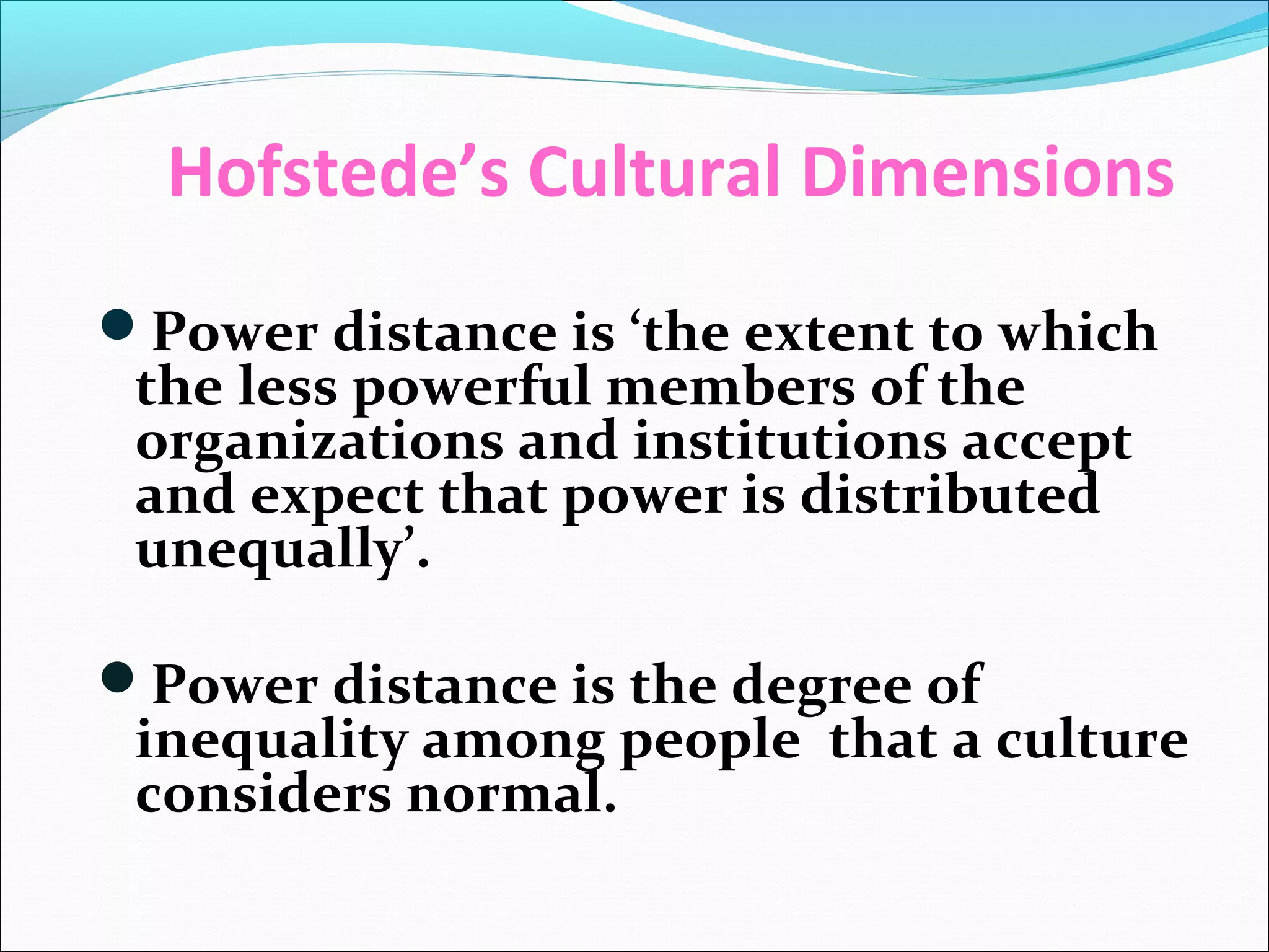 HOFSTEDE DIMENSION | PPT