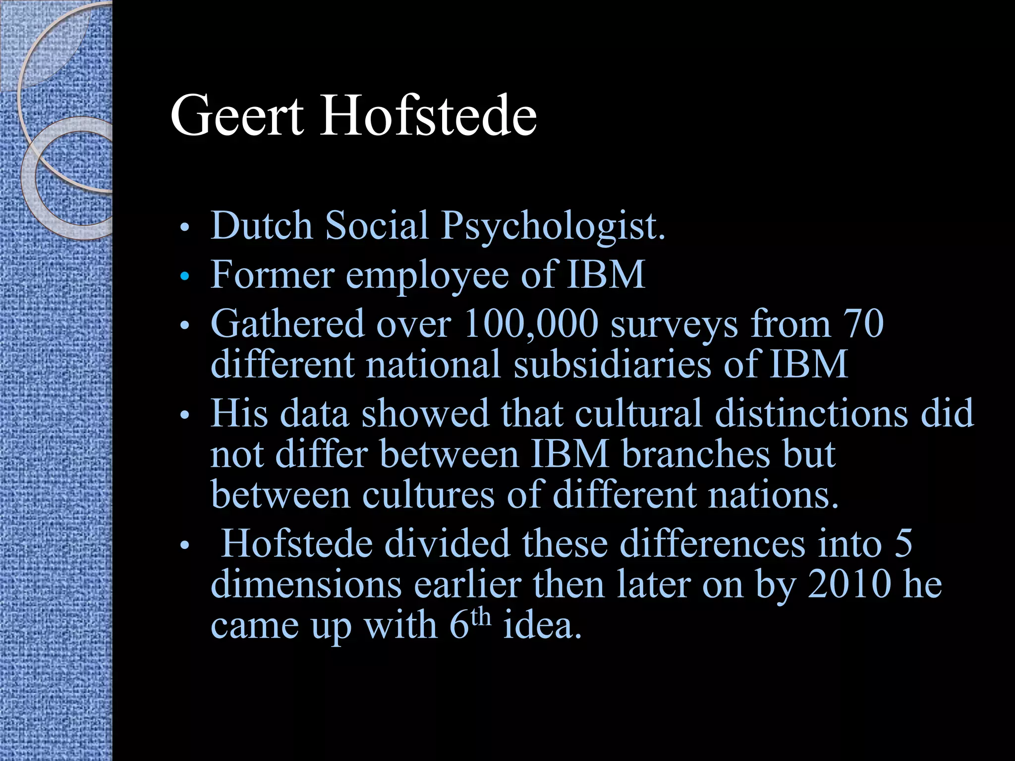 Hofstede's cultural dimension theory | PPTX