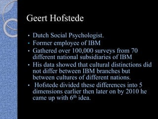 Hofstede's cultural dimension theory | PPTX