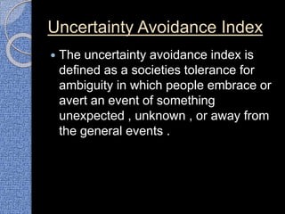 Hofstede's cultural dimension theory | PPTX