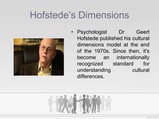 Hofstede's dimensions | PPTX