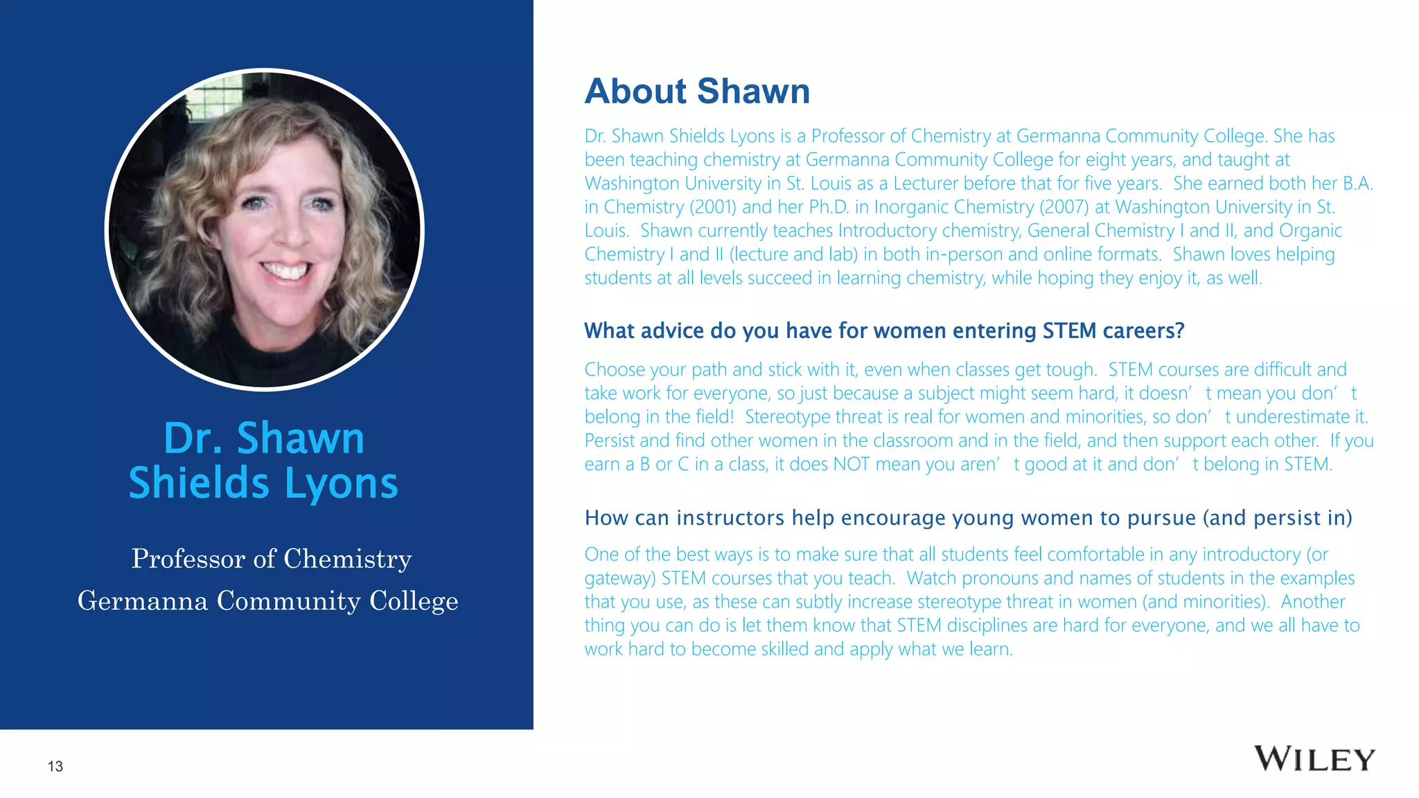 2021 Wiley STEM Hall of Femme Winners | PPTX