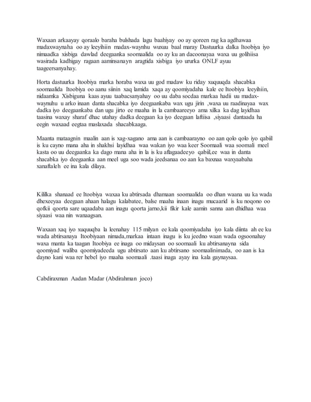 Hogaamiyaha wanaagsani mawaayo in xun oo xag | DOCX