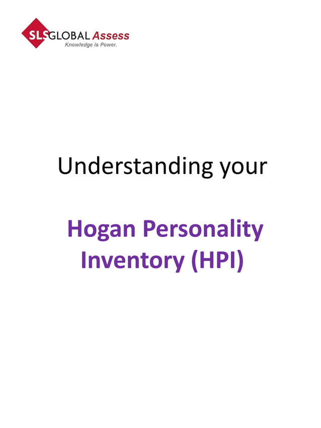 Hogan Personality Inventory (HPI) Report | PDF | Careers