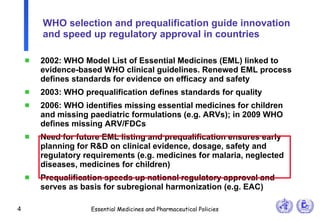 Market impact of WHO selection and prequalification of priority ...