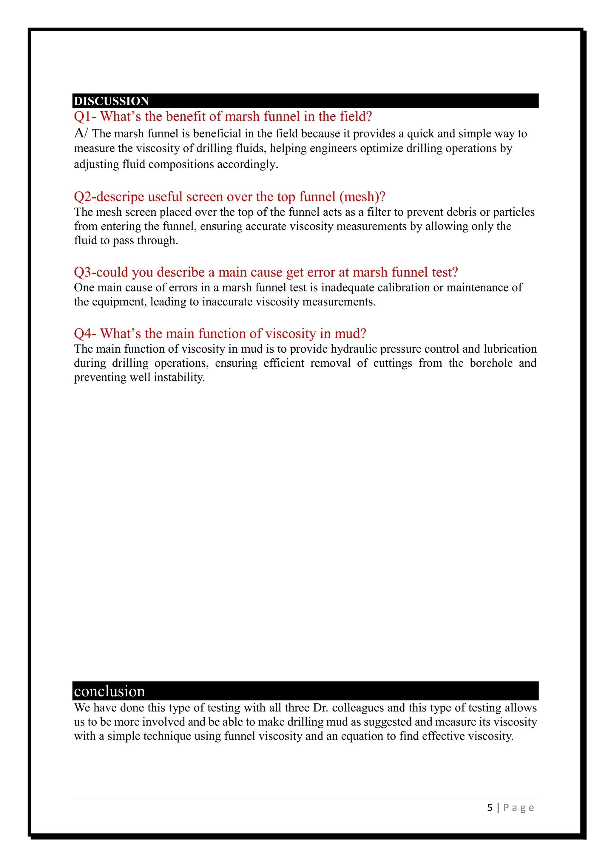 drilling. Funnel viscosity pdf | PDF