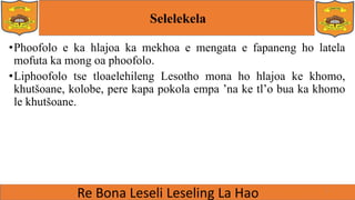 Ho hlaba le ho buha phoofolo | PPTX