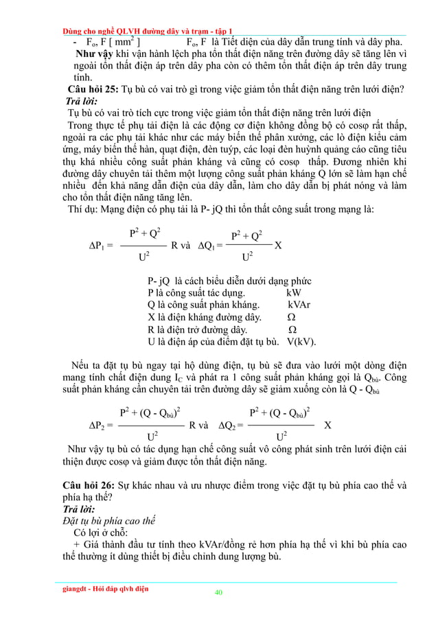 Hoi dap ve qlvh luoi dien va tba | PDF