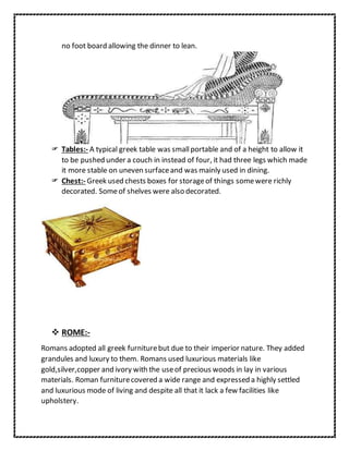 HISTORY OF FURNITURE IN INTERIOR DESIGN | DOCX