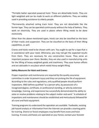 Hoist and cranes | PDF