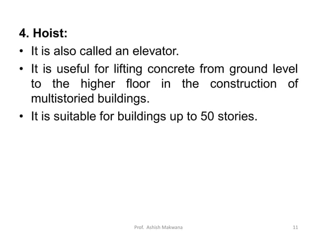 Hoisting equipments_Advanced Construction Technology (Semester-6 ...