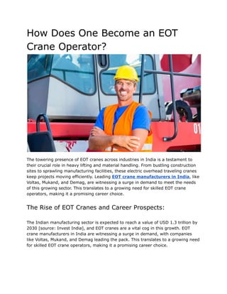 How does one become an EOT crane operator? | PDF