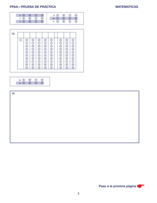 Hoja de contestaciones g8 prueba de pr+íctica 1-24-11 | PDF