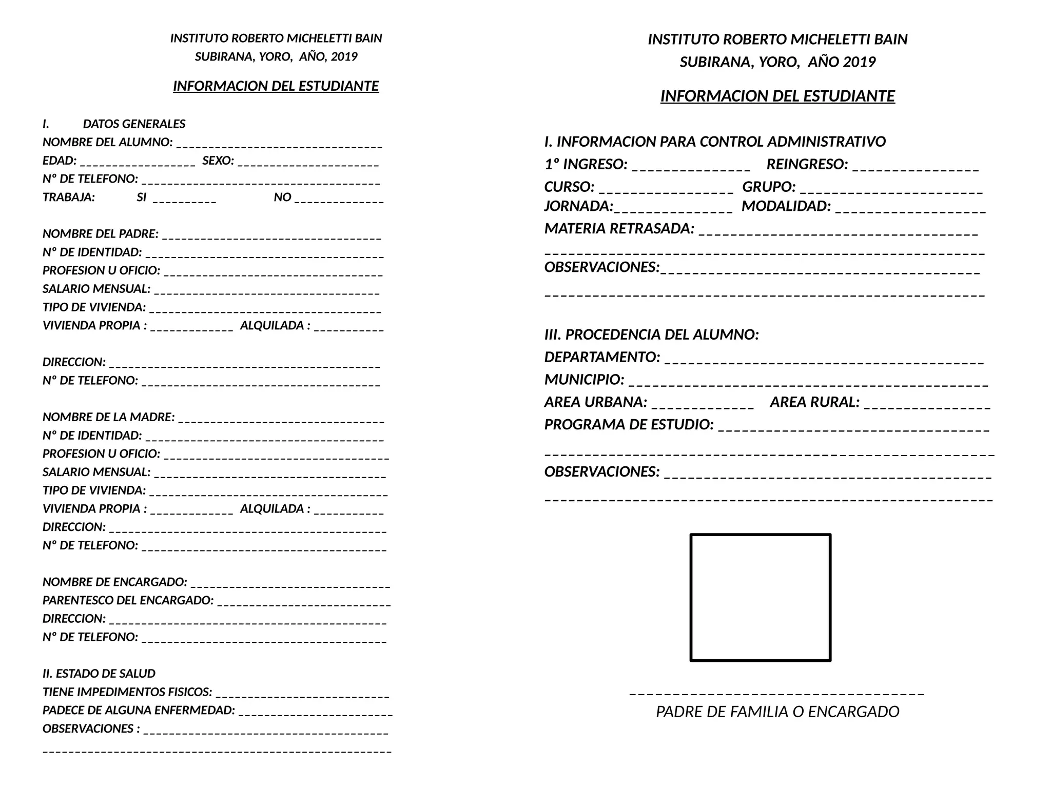 HOJA DE DATOS DE MATRICULA muy interesante | PPTX
