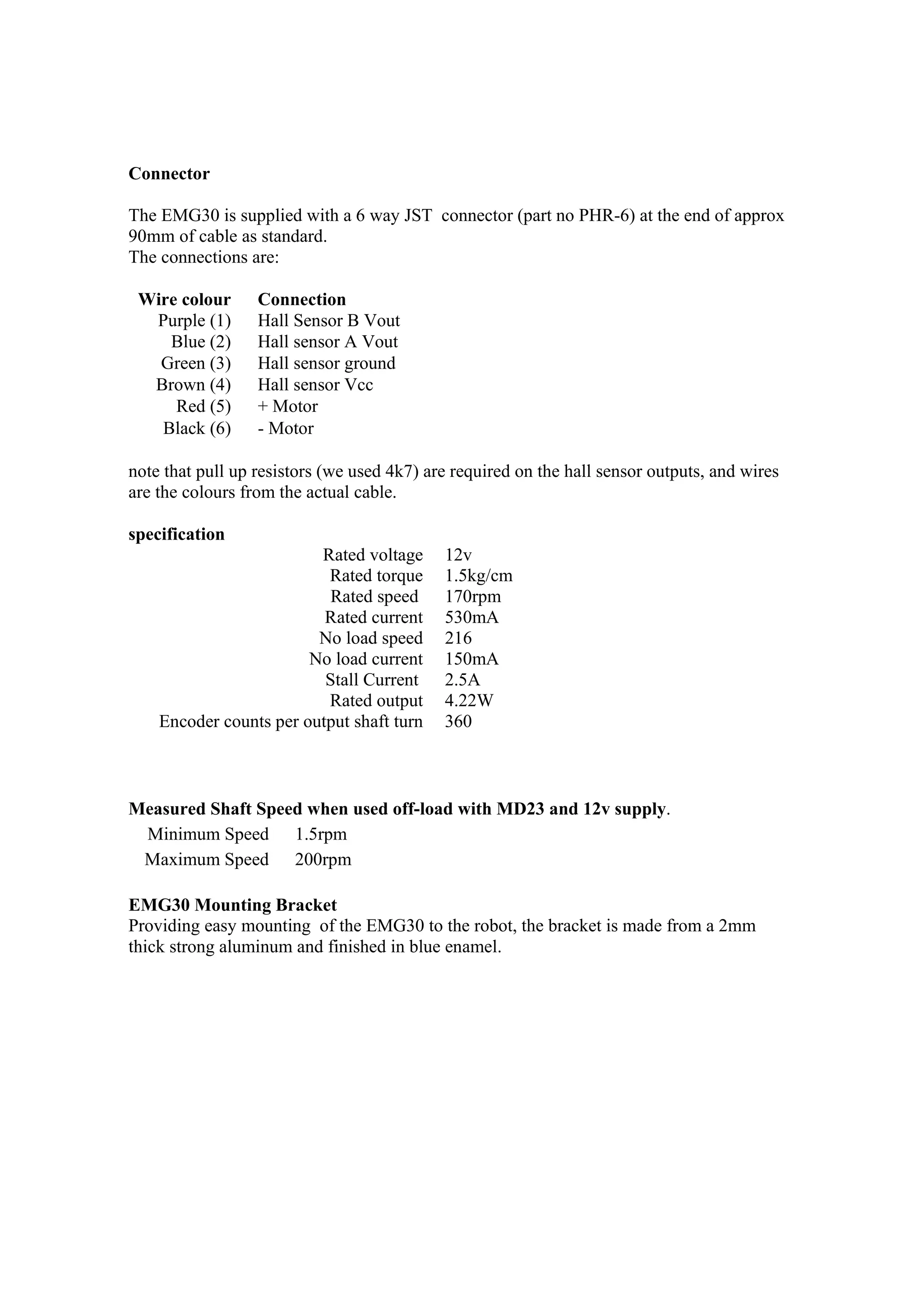 Hoja de datos motor cd emg30 | PDF