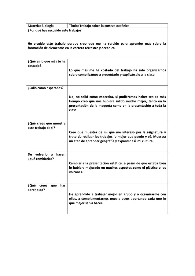 Hoja de reflexión.doc 3 | PDF