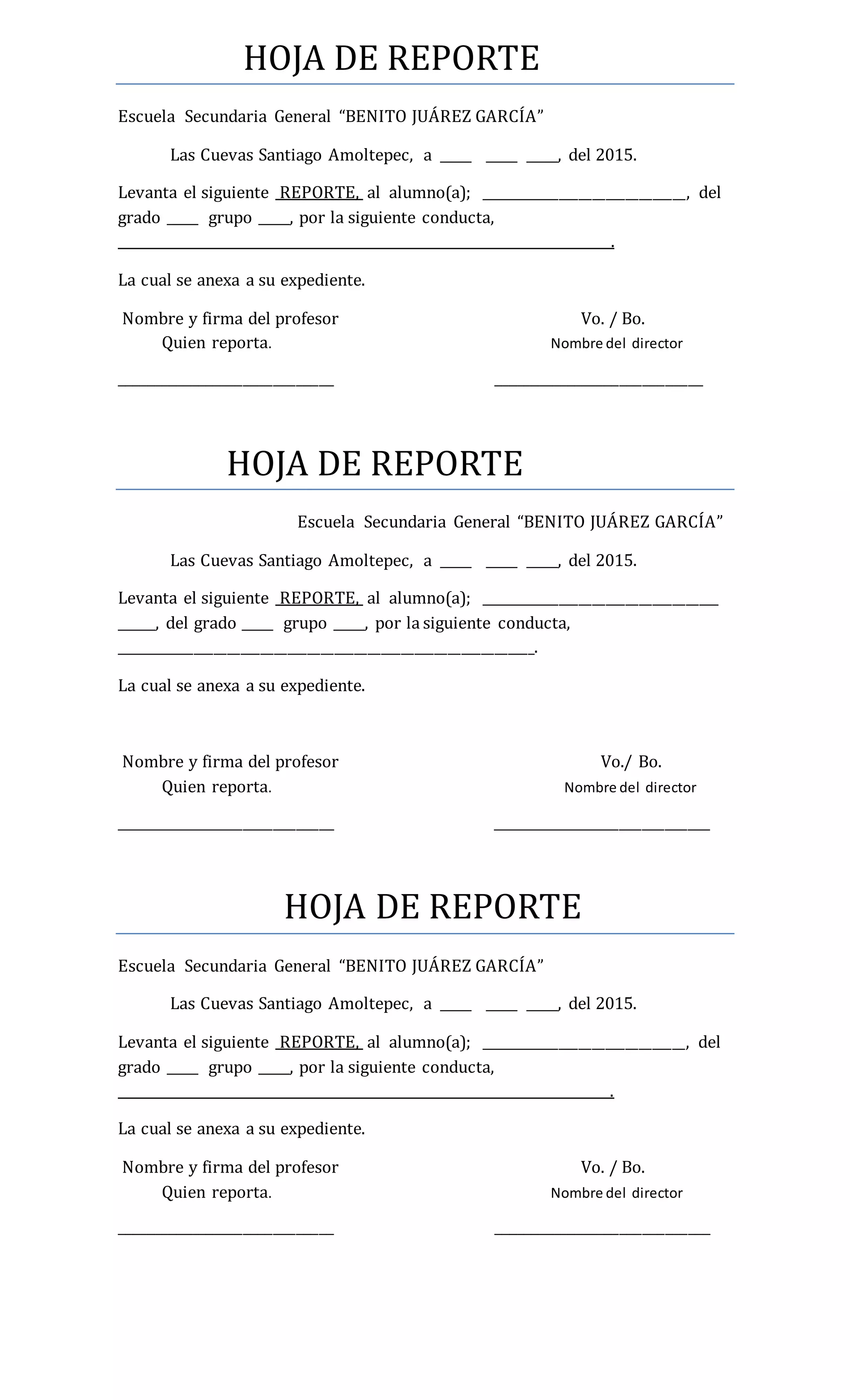 Hoja de reporte | DOCX