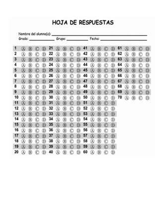 Hoja de respuestas | PDF