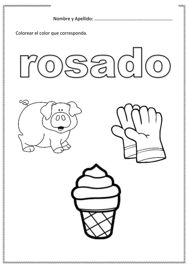 Hoja de trabajo de los colores