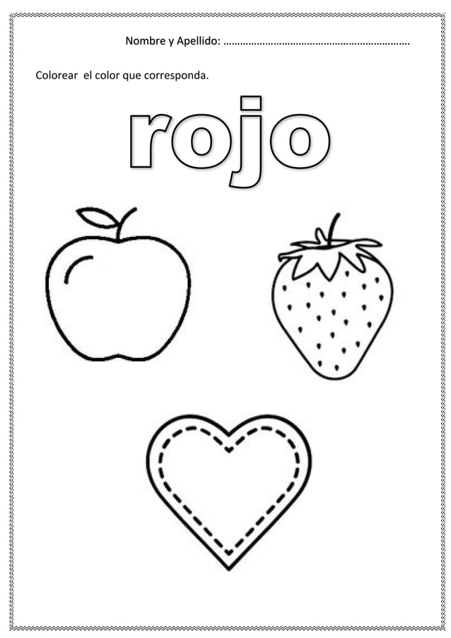 Hoja de trabajo de los colores