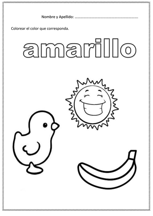 Hoja de trabajo de los colores