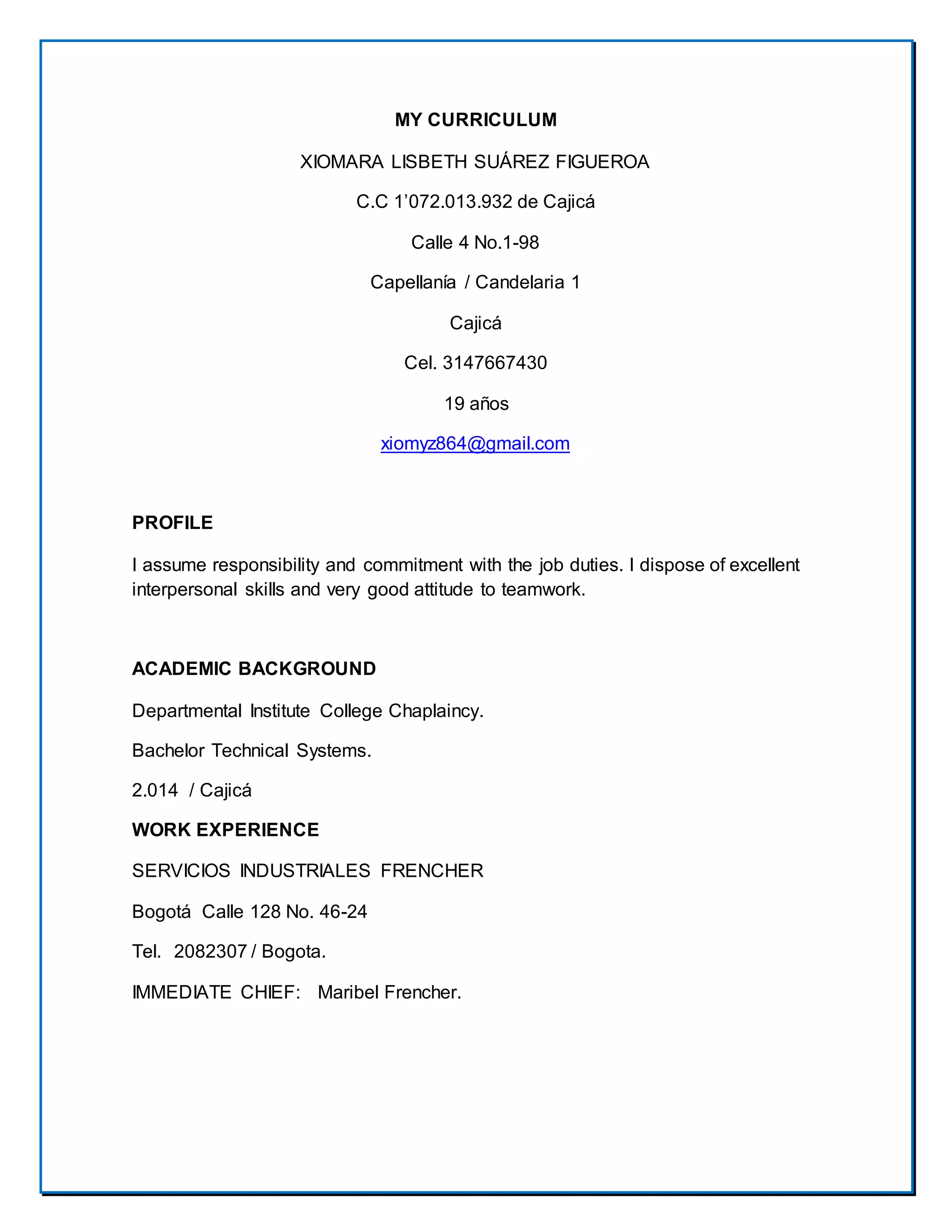 MY CURRICULUM | DOCX