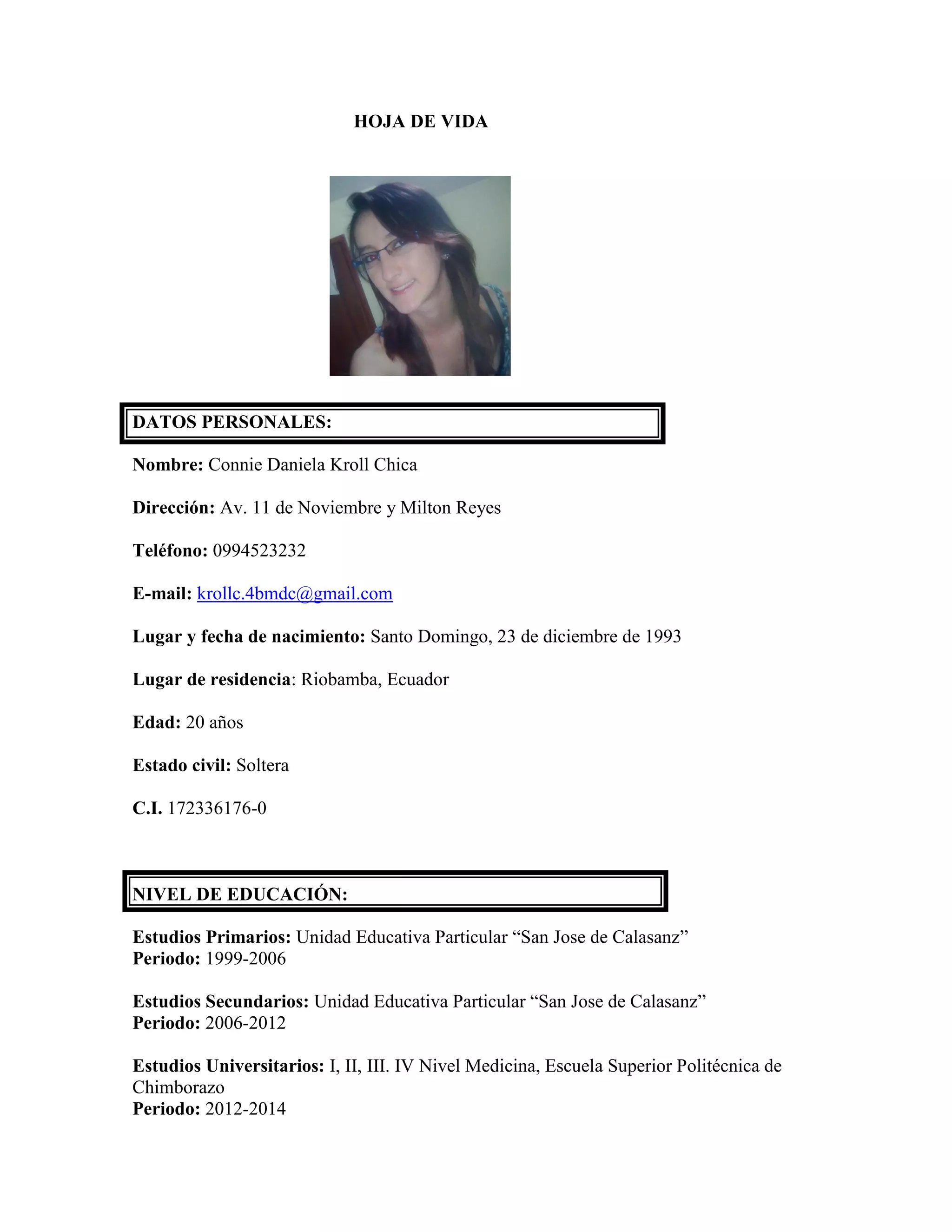Hoja de vida | PDF