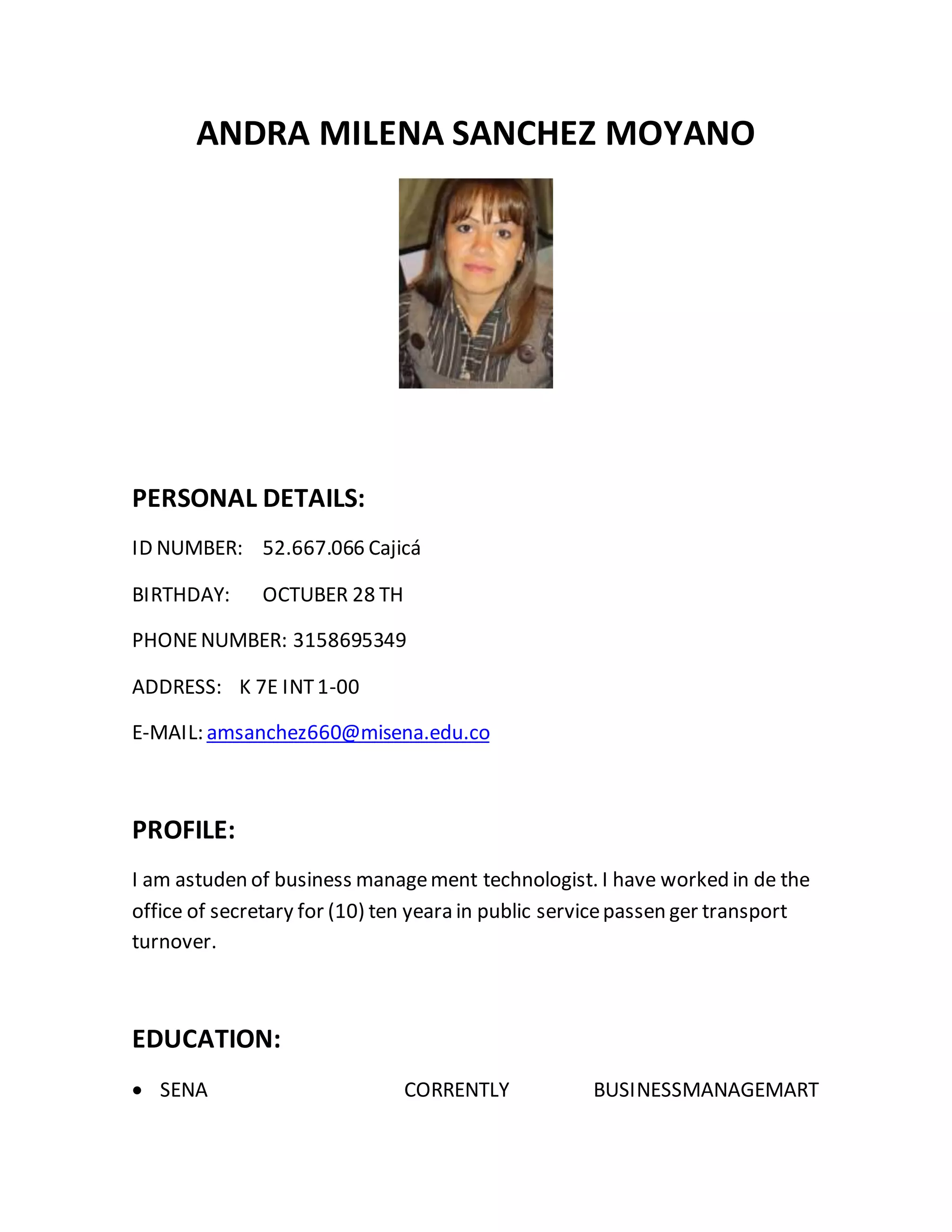 Hoja de vida ingles | PDF