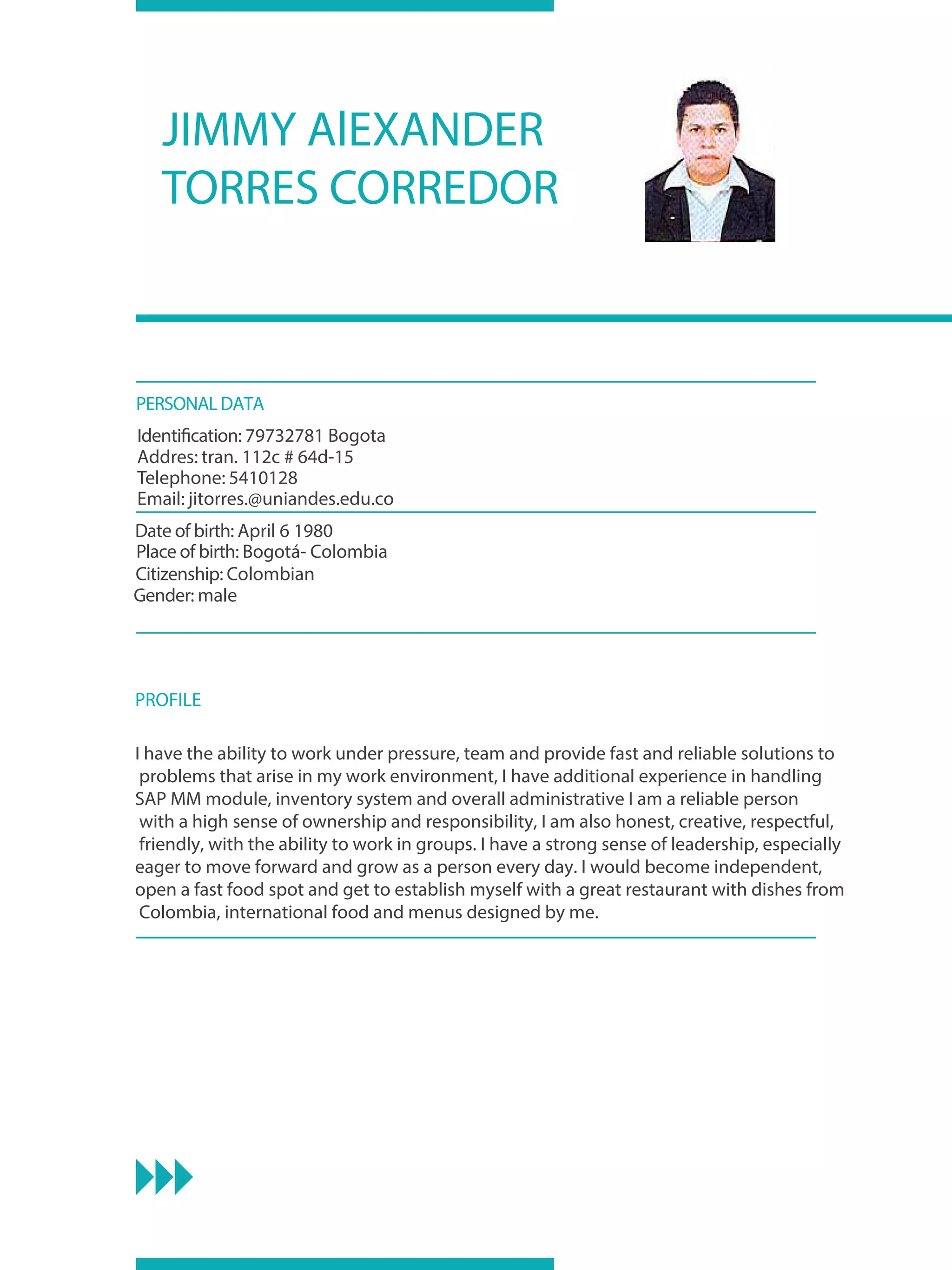 Hoja de vida jimmy torres | PDF