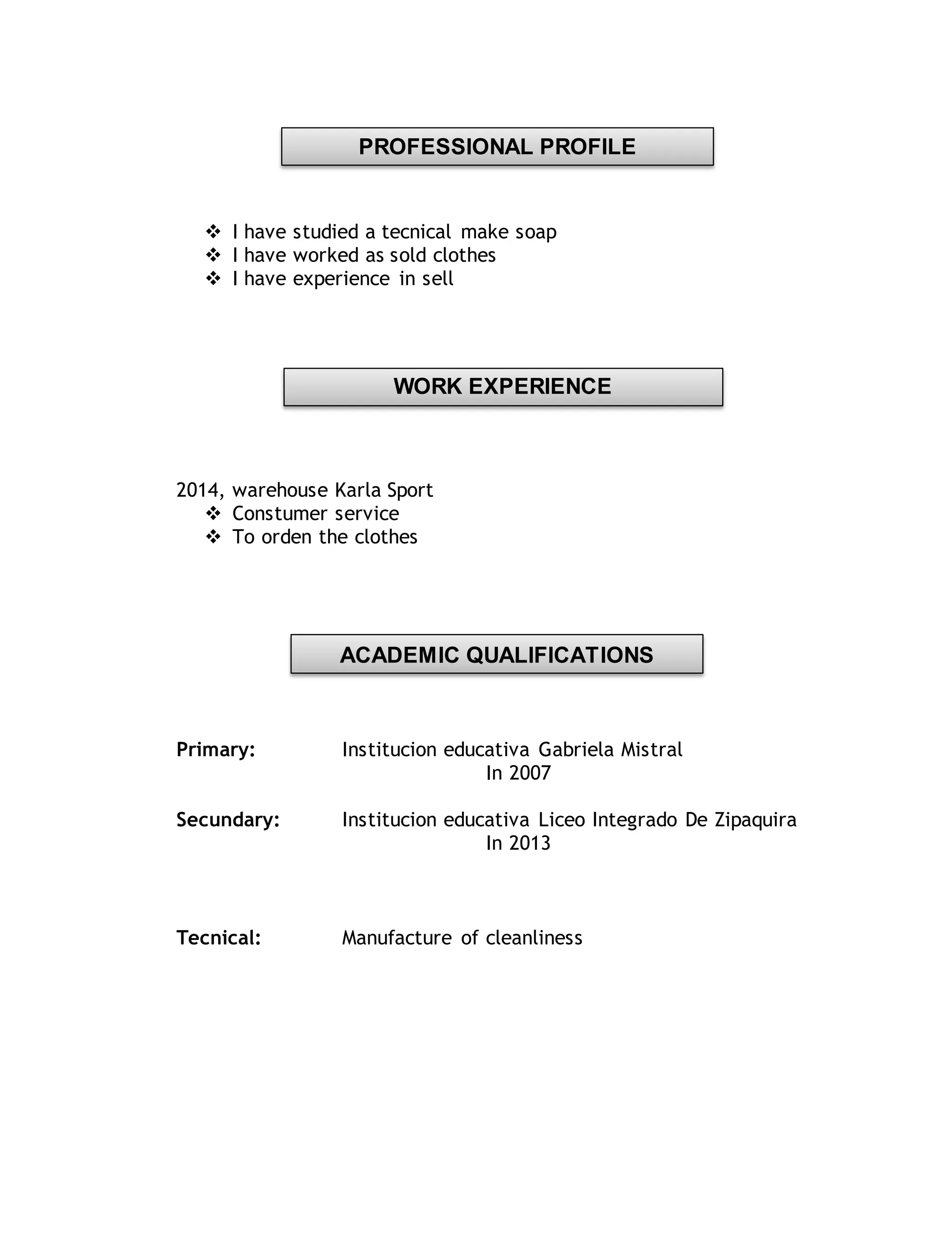 Evidence 5: My curriculum vitae | DOCX