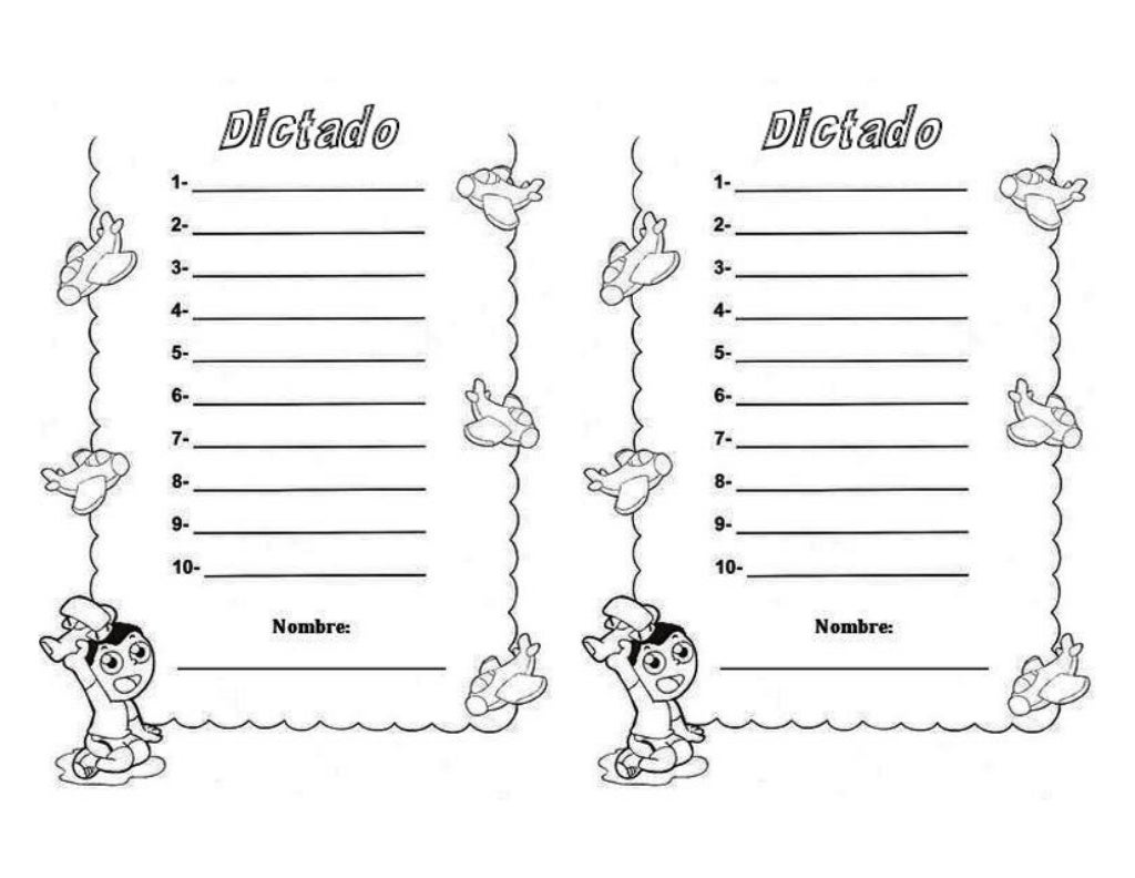 Hojas para Dictados