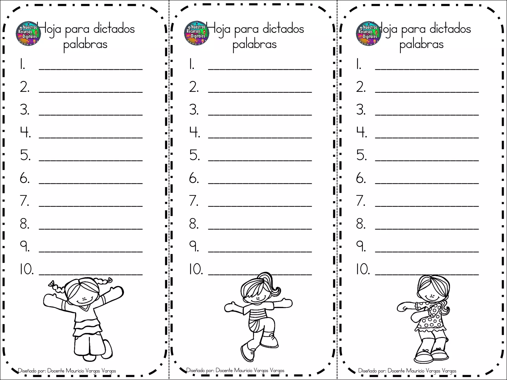 Hojas para-dictados | PDF