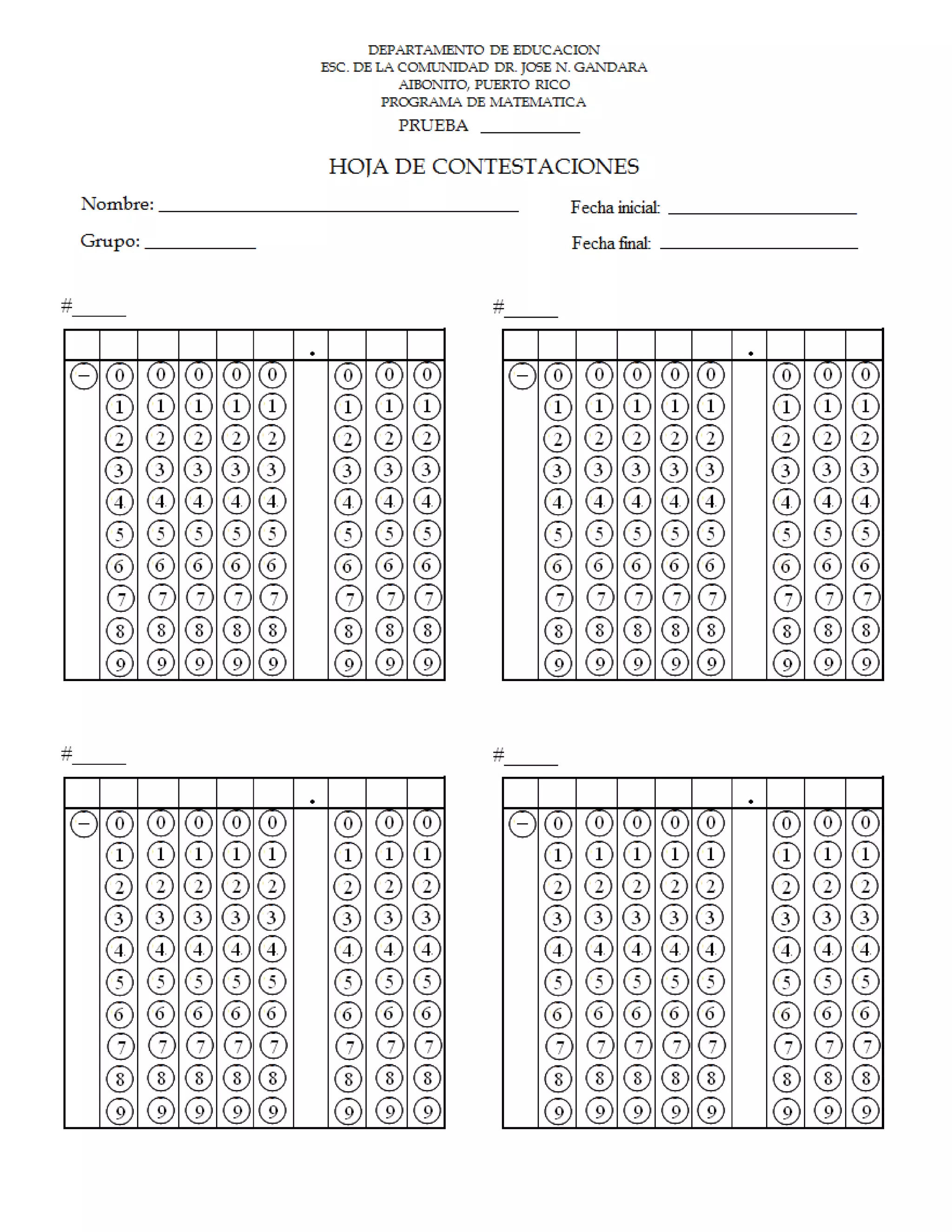 Hojas de contestaciones genericas | PDF