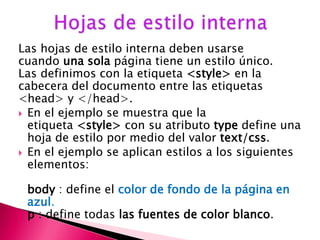 Hojas de estilo CSS | PPTX