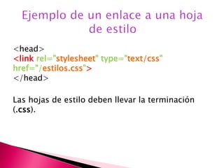 Hojas de estilo CSS | PPTX